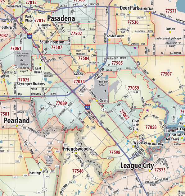 Greater Houston Metro Area ZIP Code Map – Texas Map Store Greater Houston Metro Area ZIP Code Map – Texas Map Store