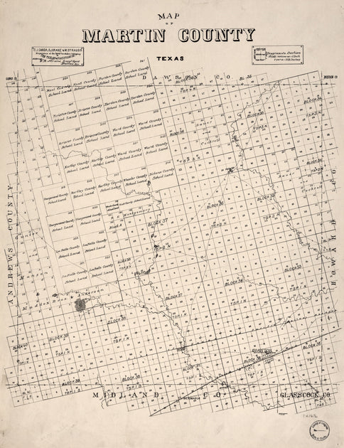 Martin County Texas Historical Map 1894 Texas Map Store 0443