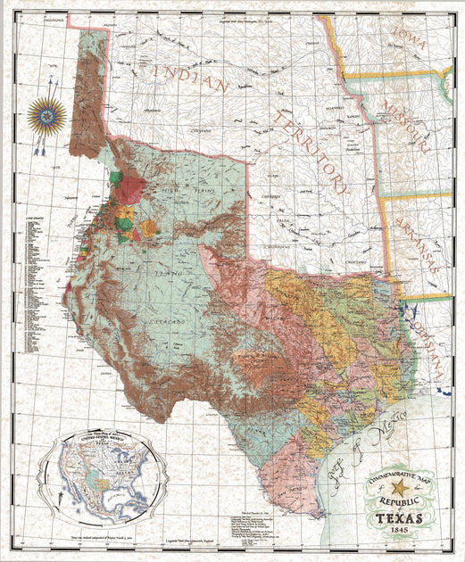 Republic of Texas 1845 – Texas Map Store