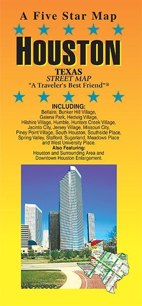 Houston by Five Star Maps – Texas Map Store