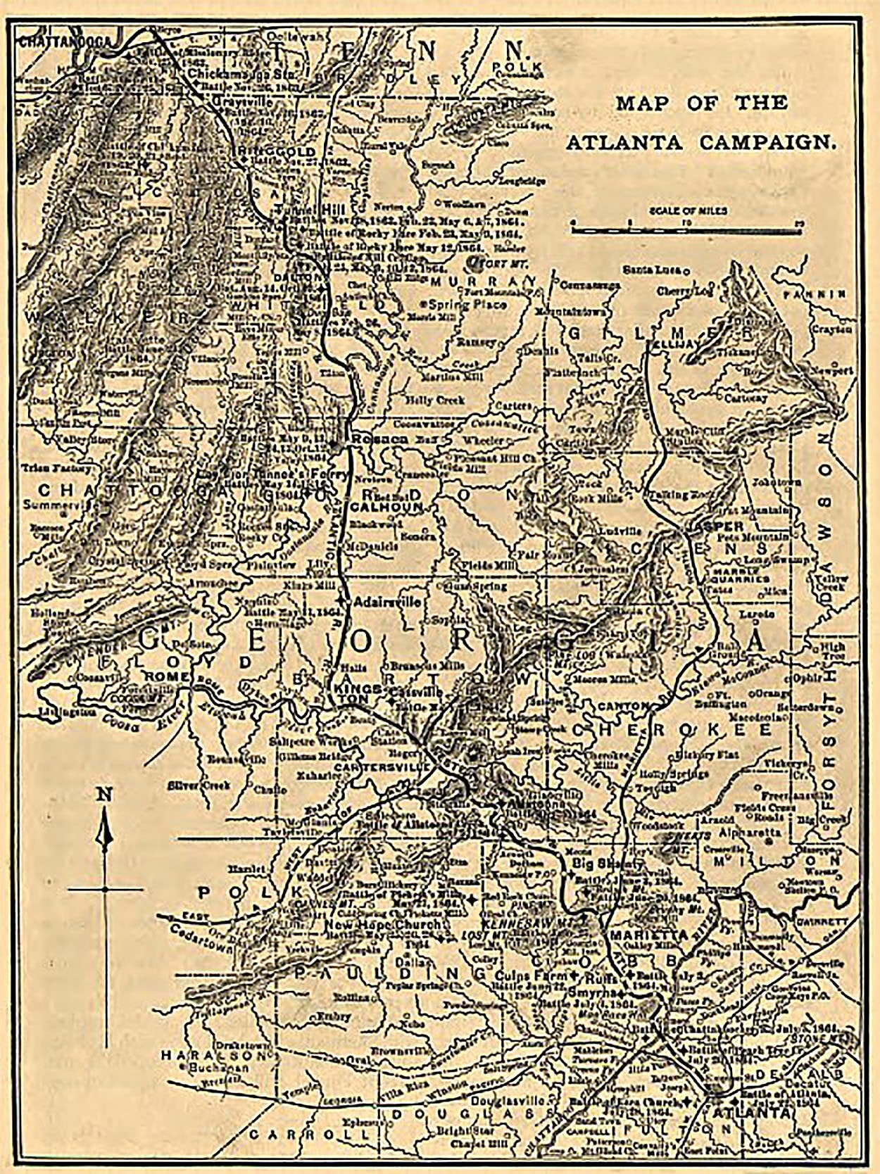 Civil War Map Of Dallas Ga