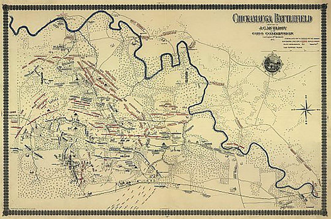 Chickamauga Georgia Map CHICKAMAUGA Battle MAP, GA Blanket – My