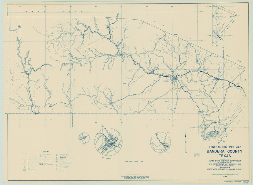 Bandera County Texas Historical County Maps – Texas Map Store