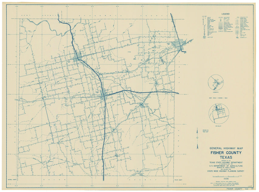 Fisher County Texas Historical Map 1936 – Texas Map Store