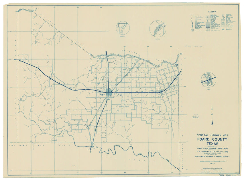 Foard County Texas Historical Map 1936 – Texas Map Store