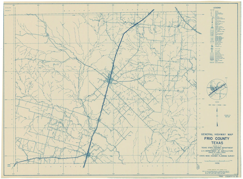 Frio County Texas Historical Map 1936 – Texas Map Store