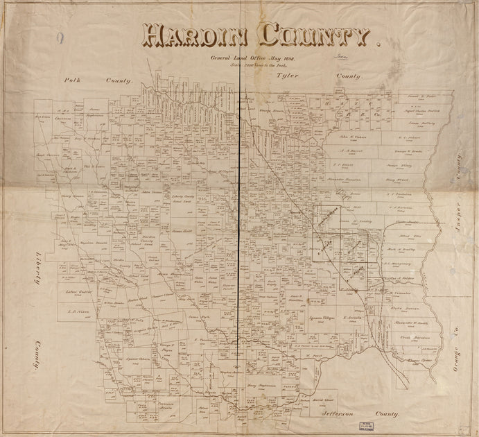 Hardin County Texas Historical Map 1898 – Texas Map Store