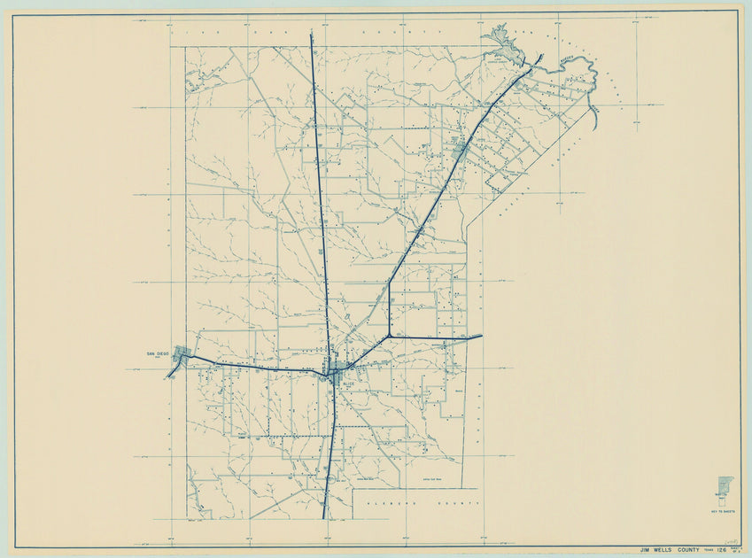 Jim Wells County Texas Historical Map 1936 – Texas Map Store