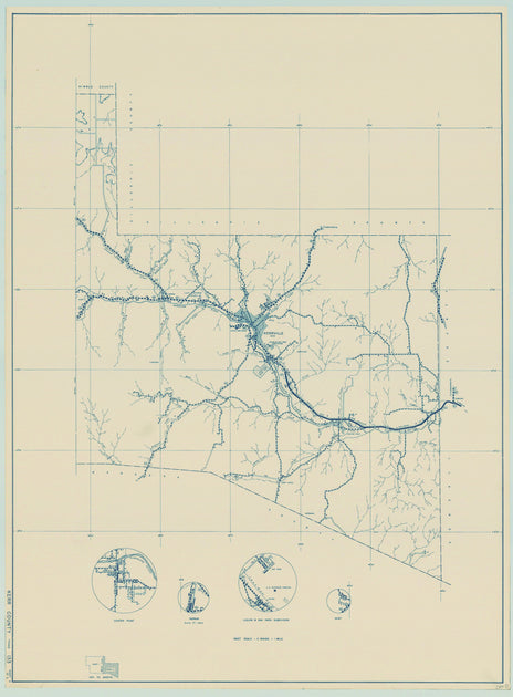Kerr County Texas Historical Map 1936 – Texas Map Store