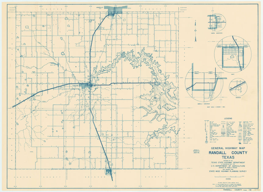 Randall County Texas Historical Map 1936 – Texas Map Store