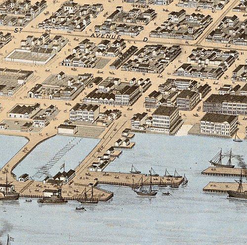 Galveston Texas historical map 1871 – Texas Map Store