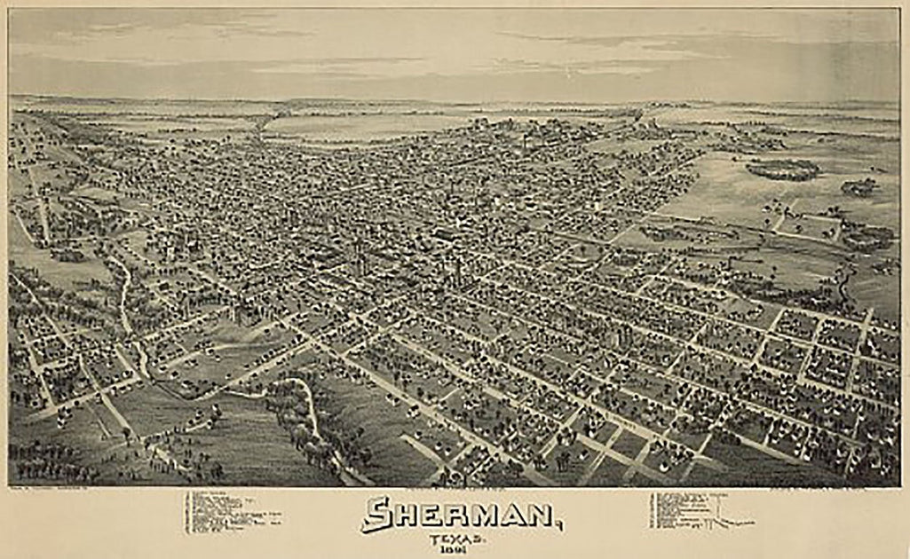 Sherman Texas historical map 1891 – Texas Map Store