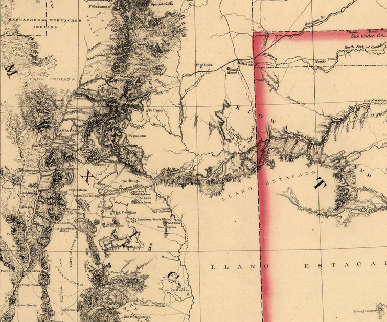 Military Department of Texas historical map 1859 – Texas Map Store