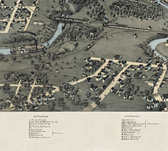 Houston Texas historical map 1873 – Texas Map Store