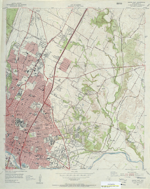 Austin Texas historical Topographic Map 1954 – Texas Map Store