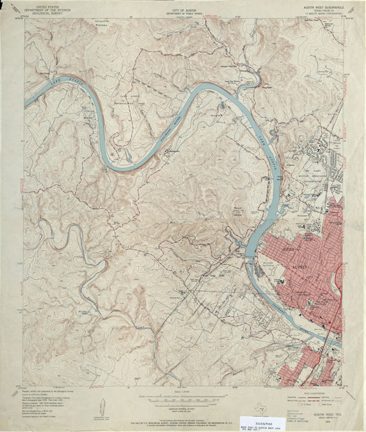 Austin Texas historical Topographic Map 1954 – Texas Map Store