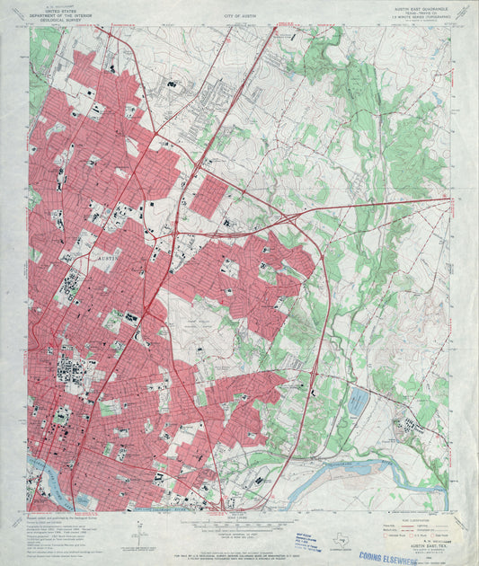 Austin Texas historical Topographic Map 1966 – Texas Map Store