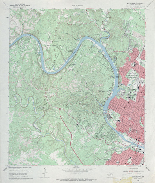 Austin Texas historical Topographic Map 1966 – Texas Map Store