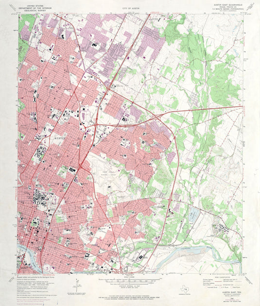 Austin Texas historical Topographic Map 1973 – Texas Map Store