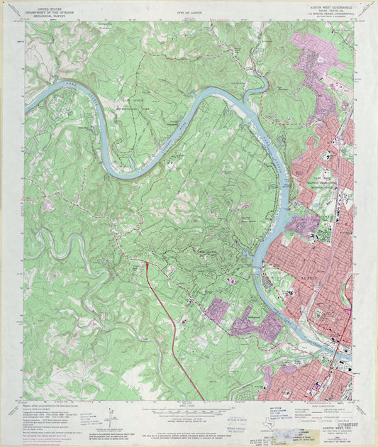 Austin Texas historical Topographic Map 1973 – Texas Map Store