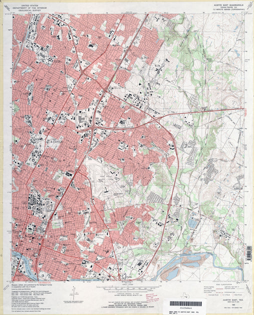 Austin Texas historical Topographic Map 1988 – Texas Map Store