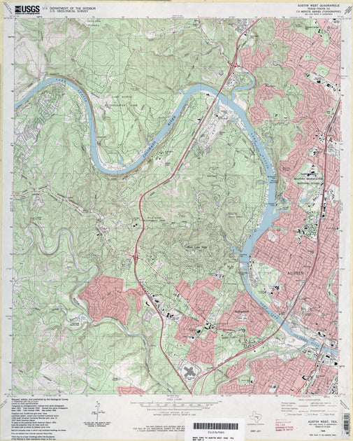 Austin Texas historical Topographic Map 1988 – Texas Map Store