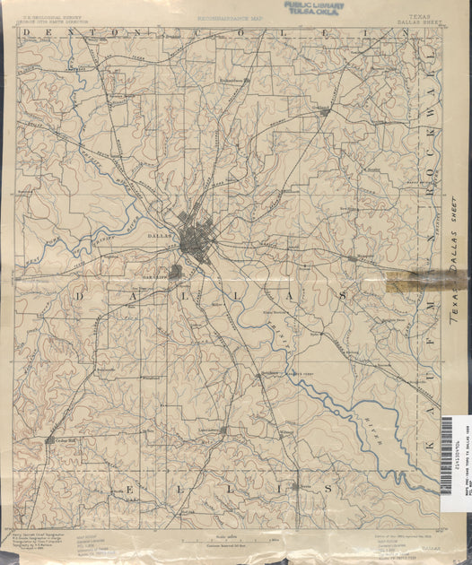 Dallas Texas historical Topographic Map 1889 – Texas Map Store