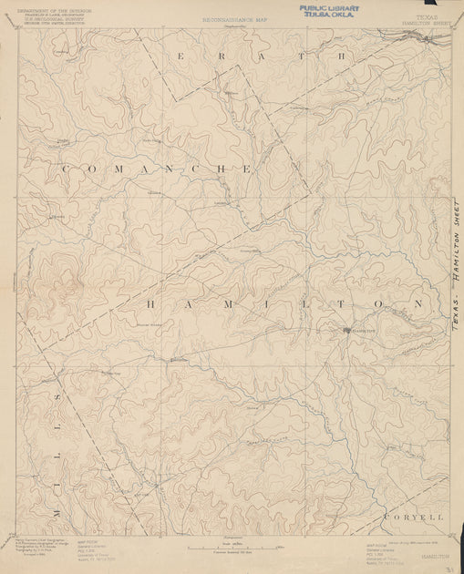 Hamilton County Texas historical topographic Map – Texas Map Store