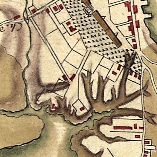 Ville, port, et rade de Baltimore dans le Maryland, 1781 – Texas Map Store