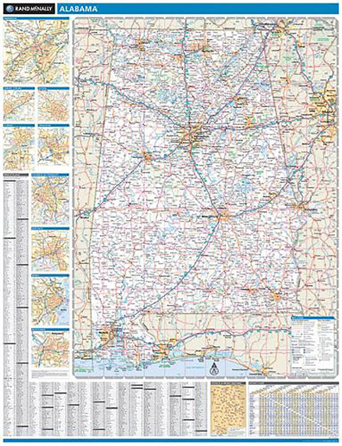 Alabama Wall Map by Rand McNally – Texas Map Store