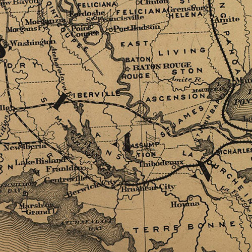 Campaign map of Texas, Louisiana and Arkansas 1871 – Texas Map Store