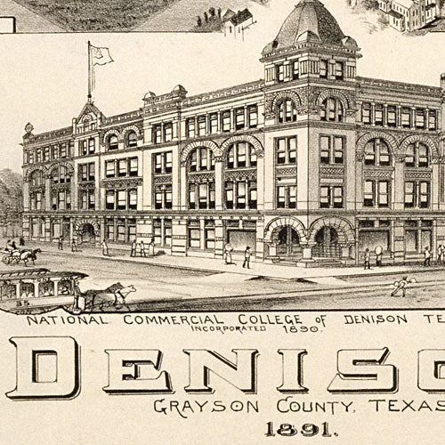 Denison Texas historical map 1891 – Texas Map Store