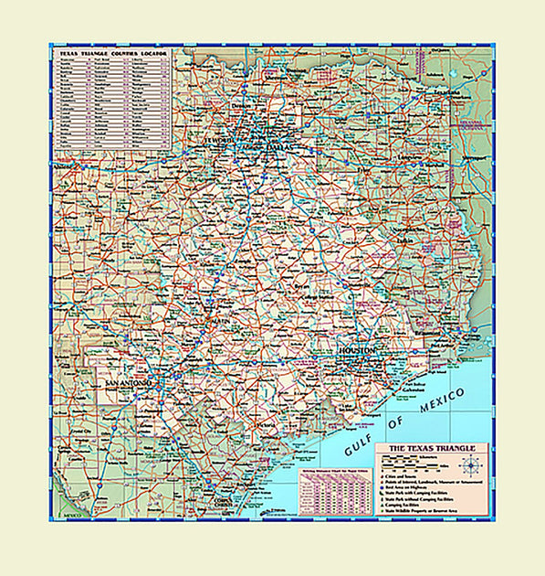 The Texas Triangle – Texas Map Store