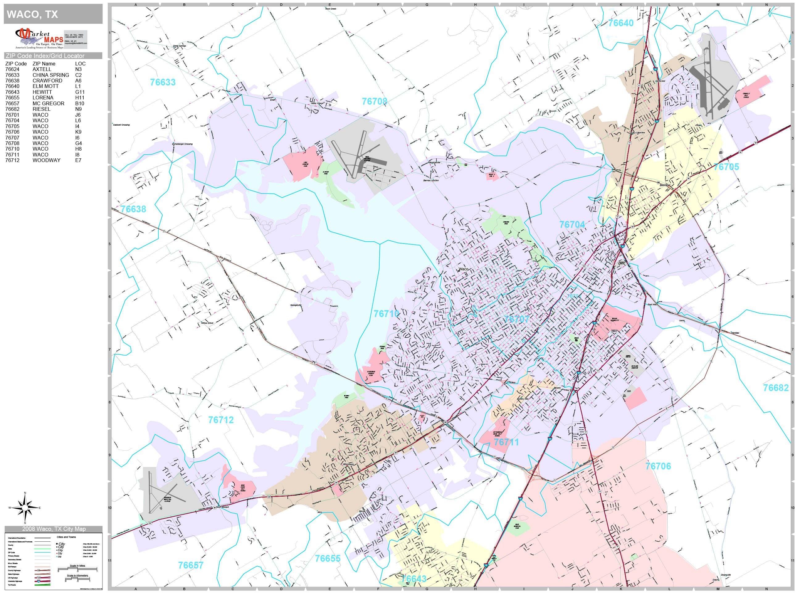Mapa Grande De Waco-texas Official Highway Travel Map [of Texas].