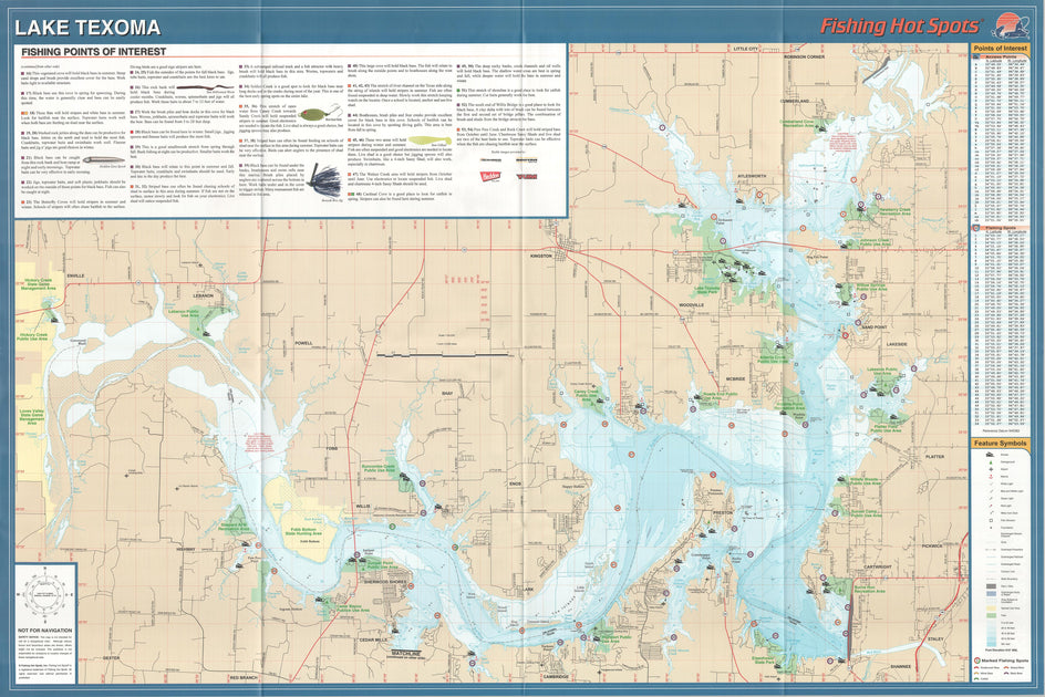 Lake Texoma fishing map – Texas Map Store