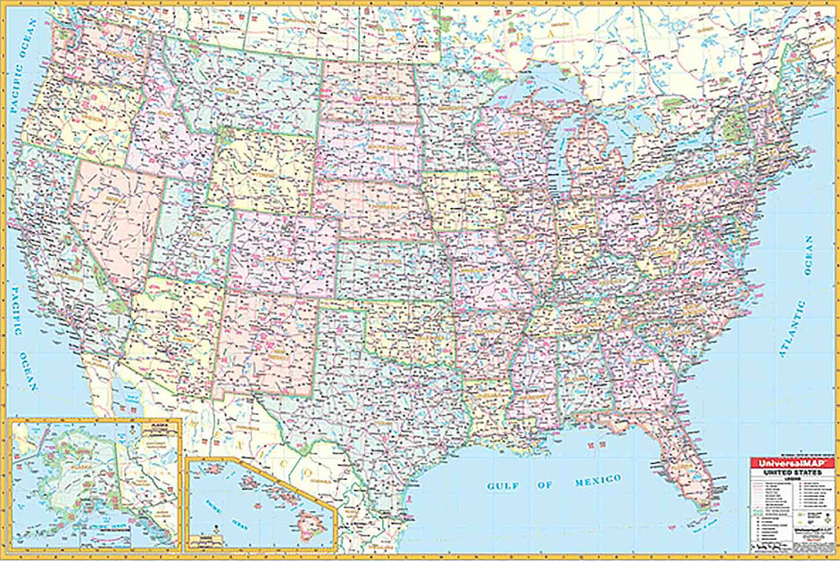 USA Large Scale Wall Map by Kappa Map Group – Texas Map Store