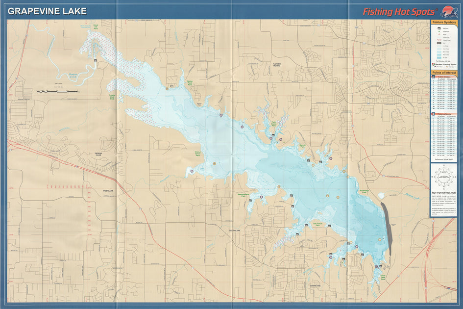 Grapevine Lake fishing map – Texas Map Store