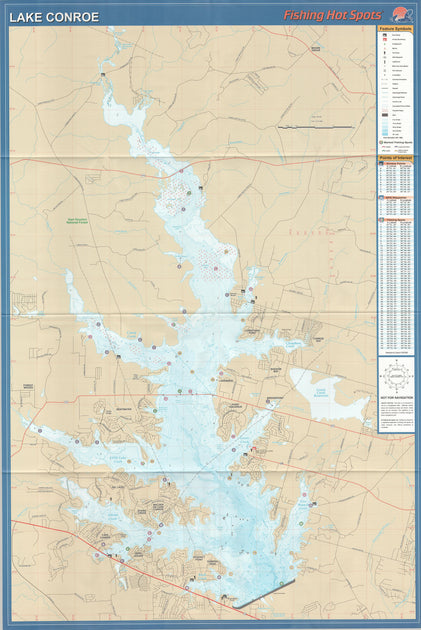 Lake Conroe fishing map – Texas Map Store